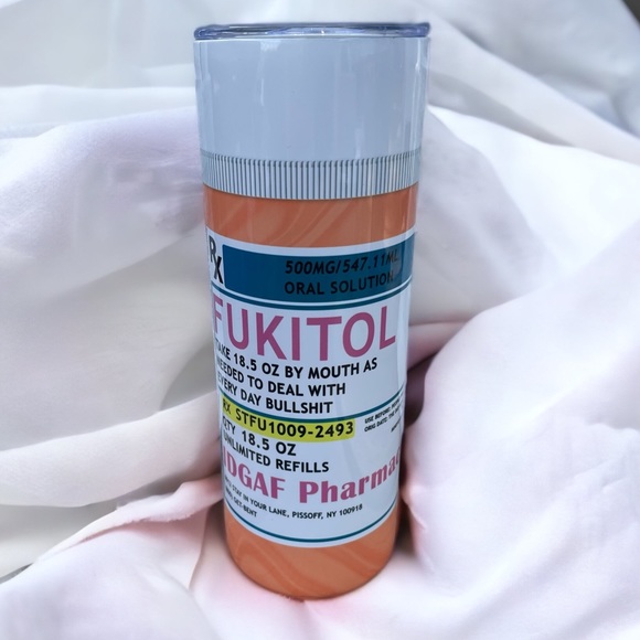 Dining | Fukitol Pill Bottle Design Humorous 2oz Stainless Tumbler With ...